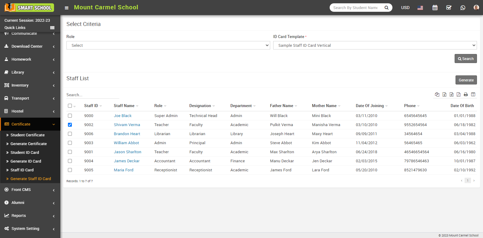 How to generate barcode and QR code for admin/staff on his profile ...