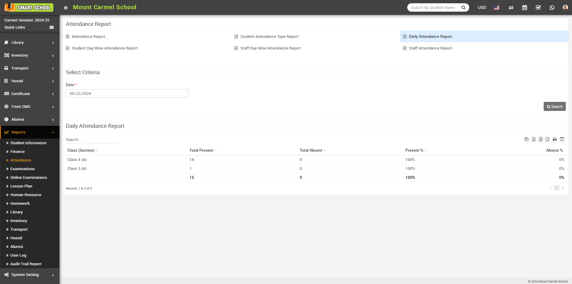 How to check class wise Daily Attendance Report? - Smart School ...