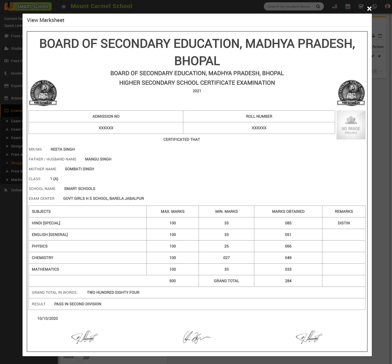 Design Marksheet