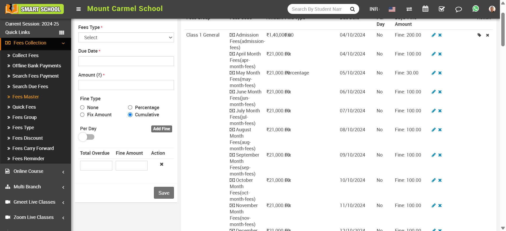 How to add Fees Master? - Smart School : School Management System by QDOCS