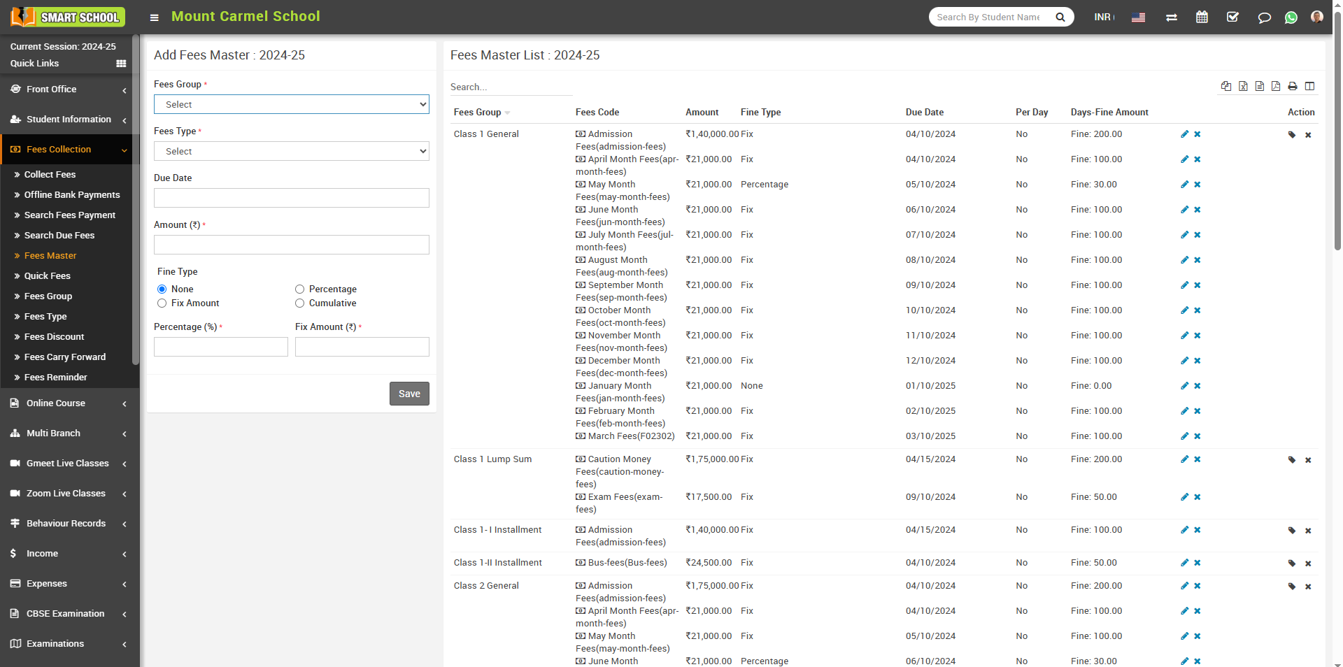 How to add Fees Master? - Smart School : School Management System by QDOCS