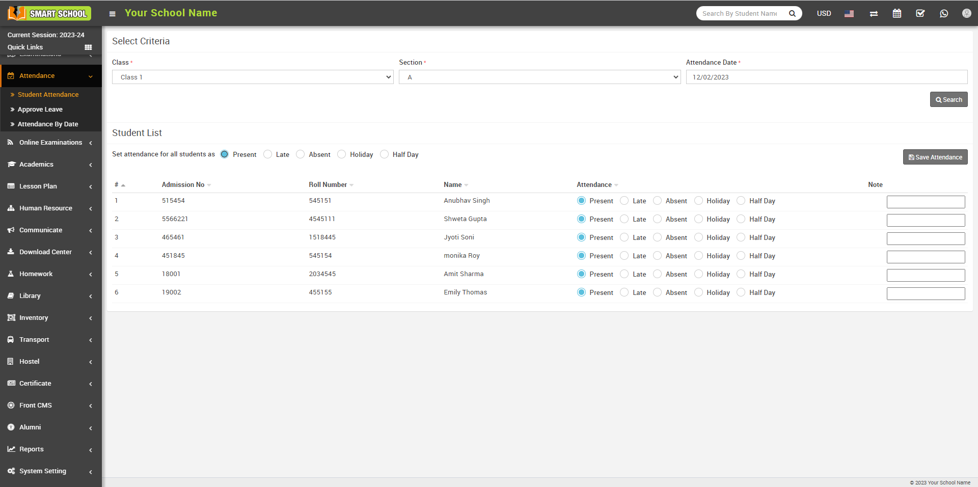 How to mark student attendance? - Smart School : School Management ...