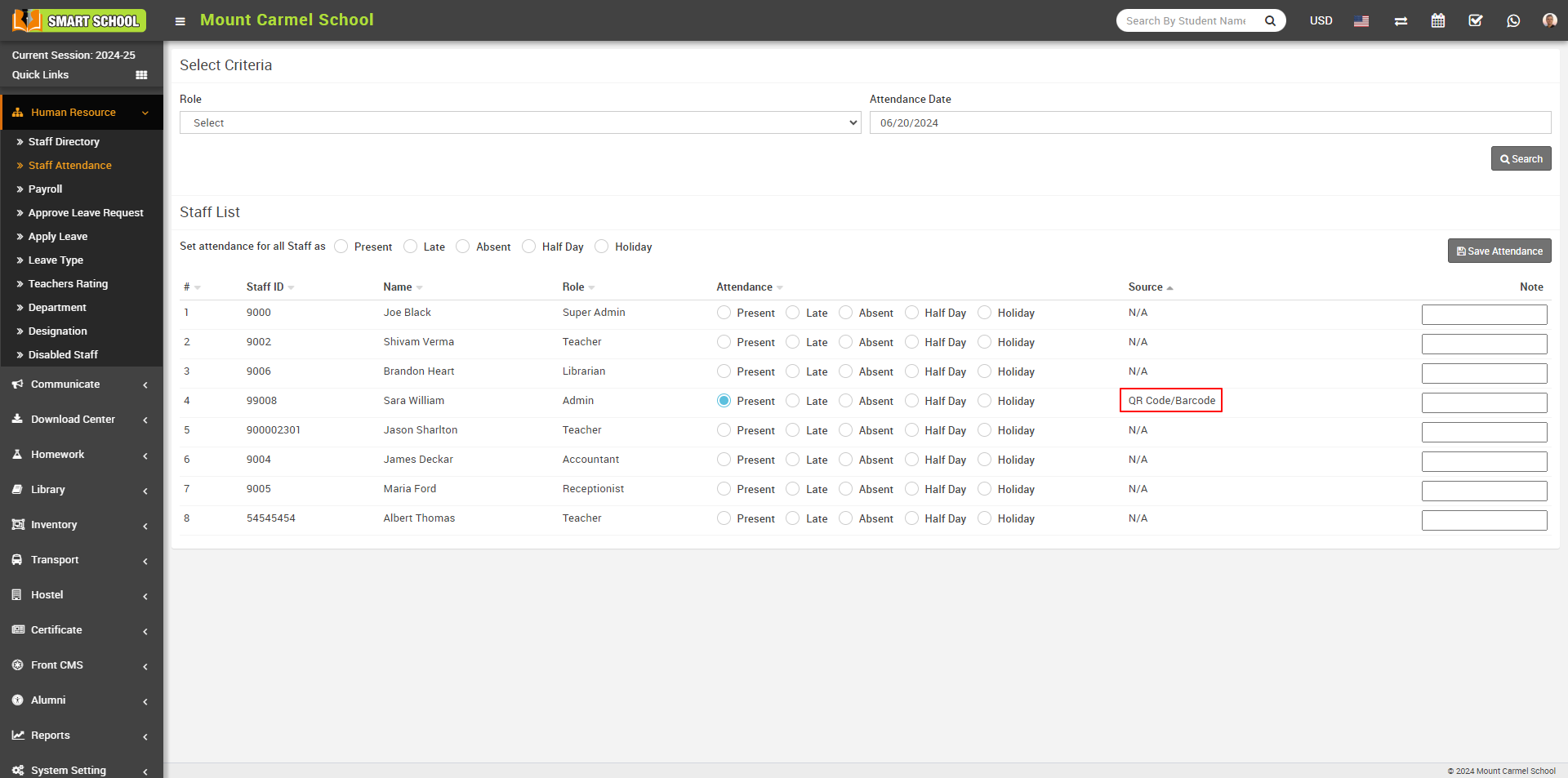 How to enable the auto attendance and mark the attendance of student ...