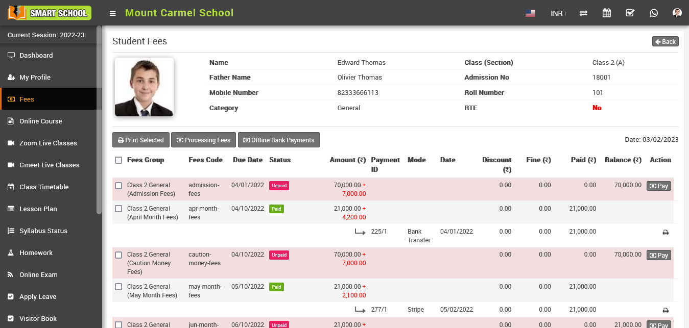 How to manage fees settings? - Smart School : School Management System ...