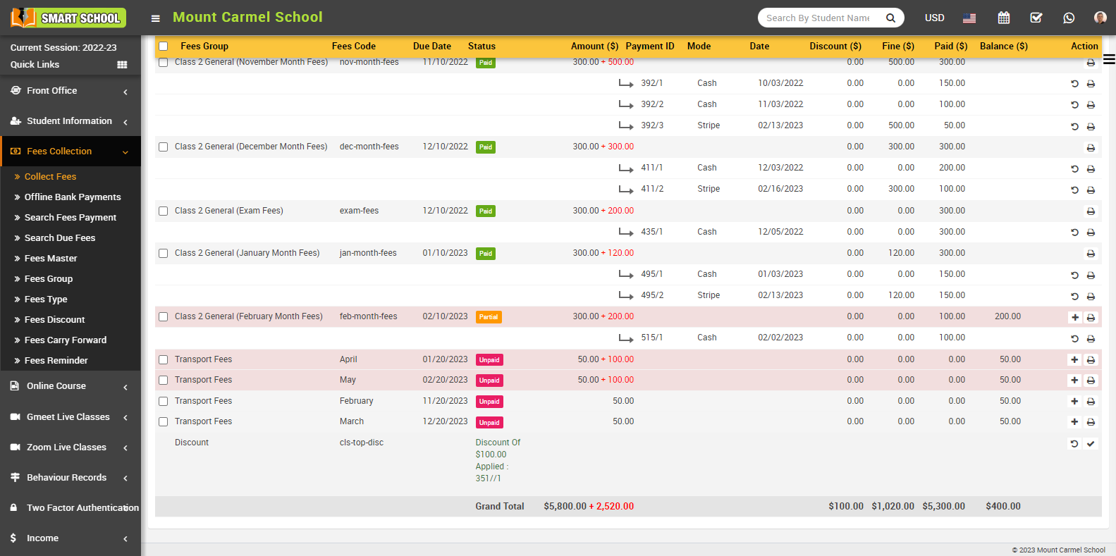 How to assign transport fees to the Student? - Smart School : School ...
